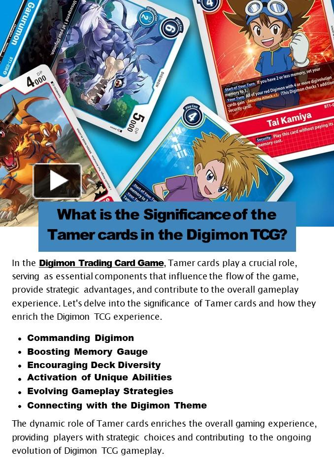 PPT – What is the Significance of the Tamer Cards in the Digimon TCG? PowerPoint presentation ...