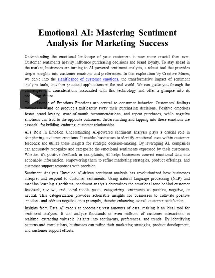 PPT – Emotional AI: Mastering Sentiment Analysis for Marketing Success PowerPoint presentation ...