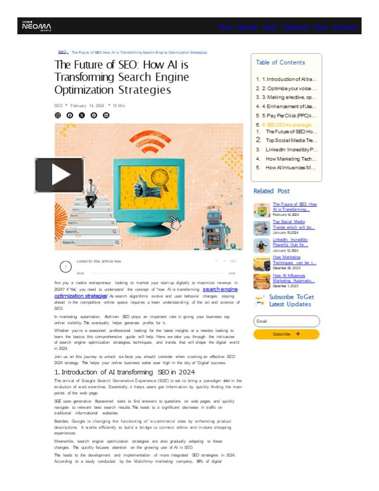 How AI is Transforming Search Engine Optimization Strategies presentation | free to download