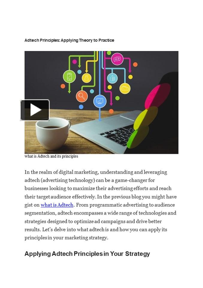 Adtech Principles: Applying Theory to Practice presentation | free to download