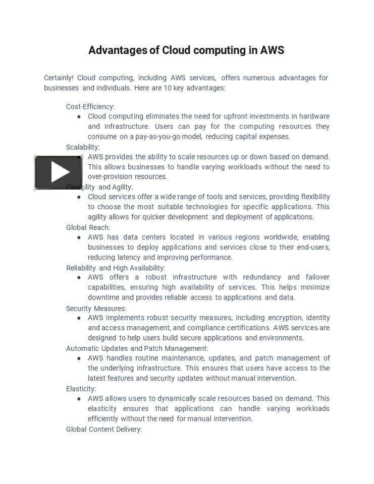 PPT – Advantages of Cloud Computing in AWS PowerPoint presentation | free to download - id ...