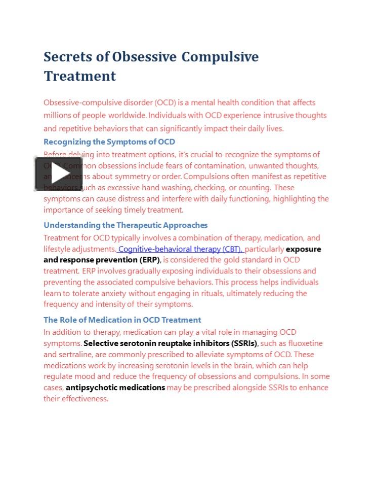 PPT – Secrets of Obsessive Compulsive Treatment PowerPoint presentation | free to download - id ...