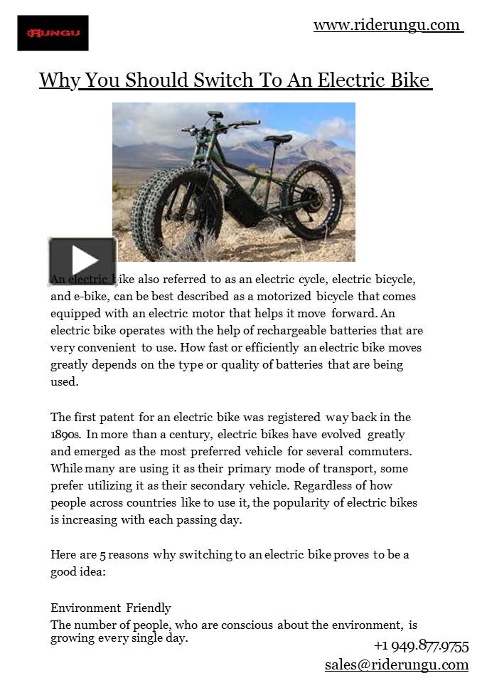 PPT – Why You Should Switch To An Electric Bike PowerPoint presentation | free to download - id ...
