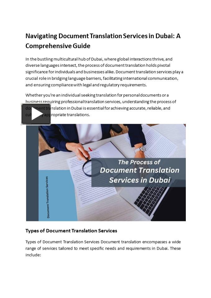 Navigating Document Translation Services in Dubai: A Comprehensive Guide presentation | free to ...