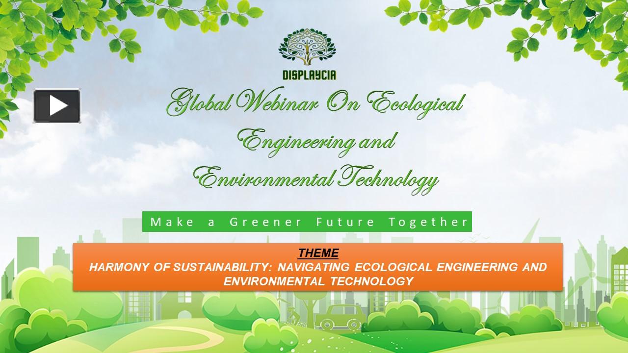 Ecological Engineering and Environmental Technology presentation | free to download