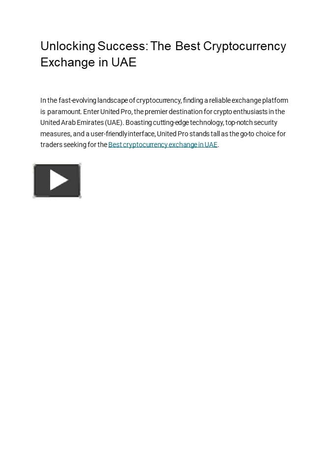 PPT – Unlocking Success: The Best Cryptocurrency Exchange in UAE ...