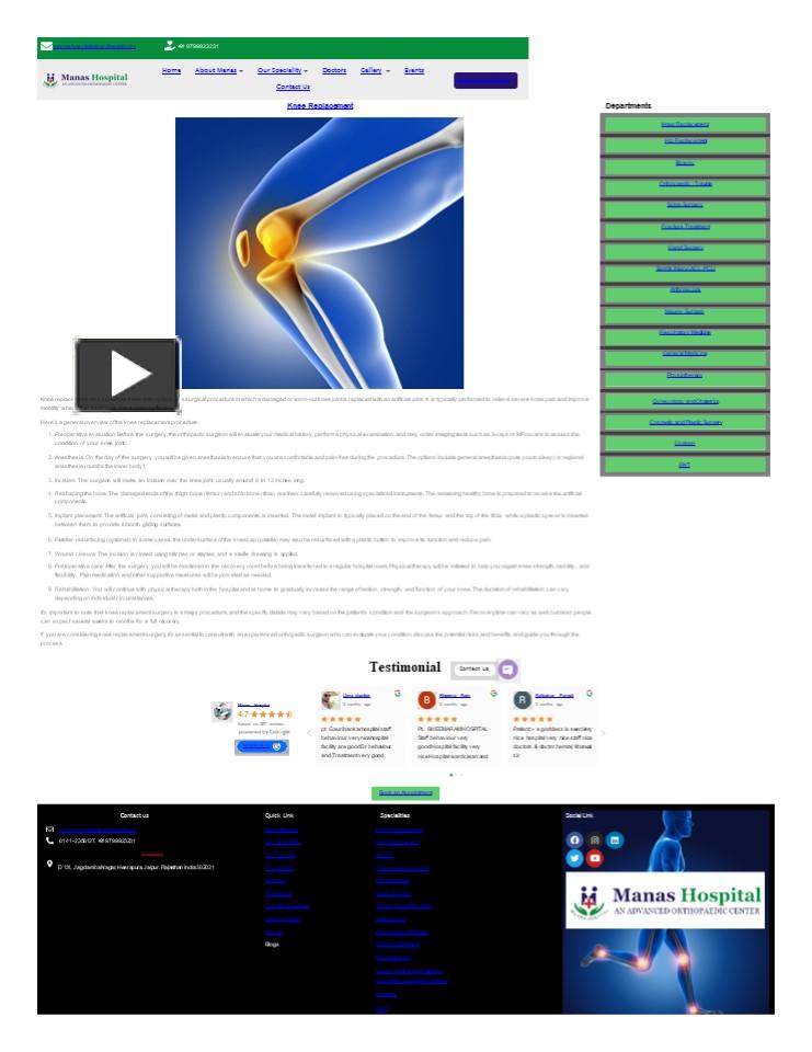 PPT – Best Knee Replacement Hospital in Jaipur – Manas Hospital PowerPoint presentation | free ...
