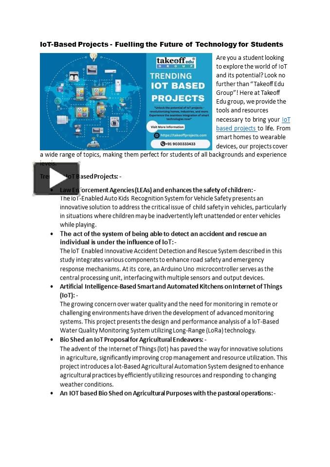 PPT – IoT-Based Projects - Fueling the Future of Technology for Students PowerPoint presentation ...