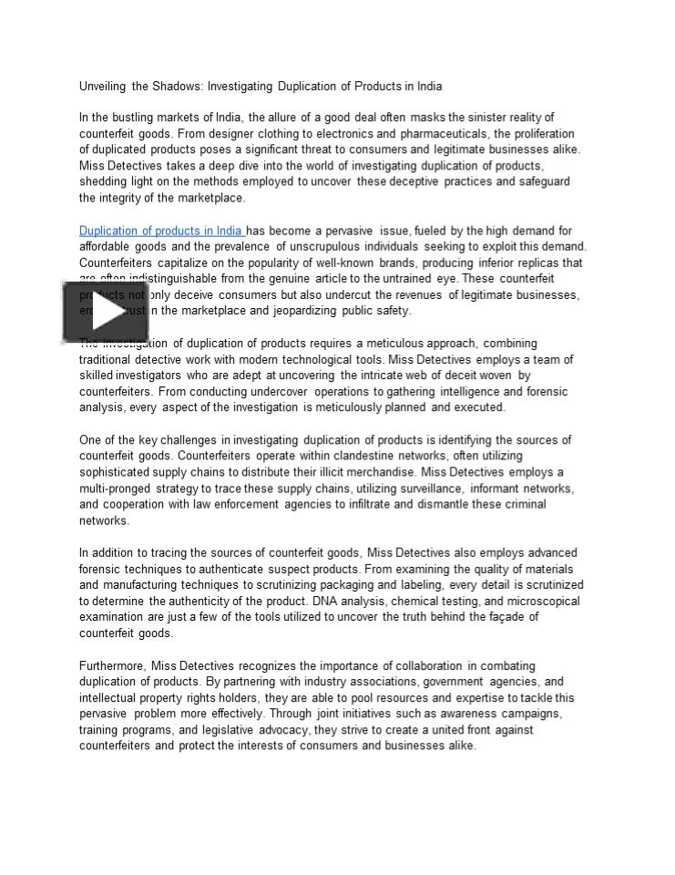 Ppt Duplication Of Products In India Powerpoint Presentation Free To Download Id 98ab53 Mtfjy