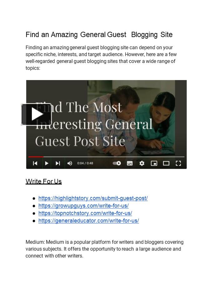 PPT – Find an Amazing General Guest Blogging Site PowerPoint presentation | free to download ...