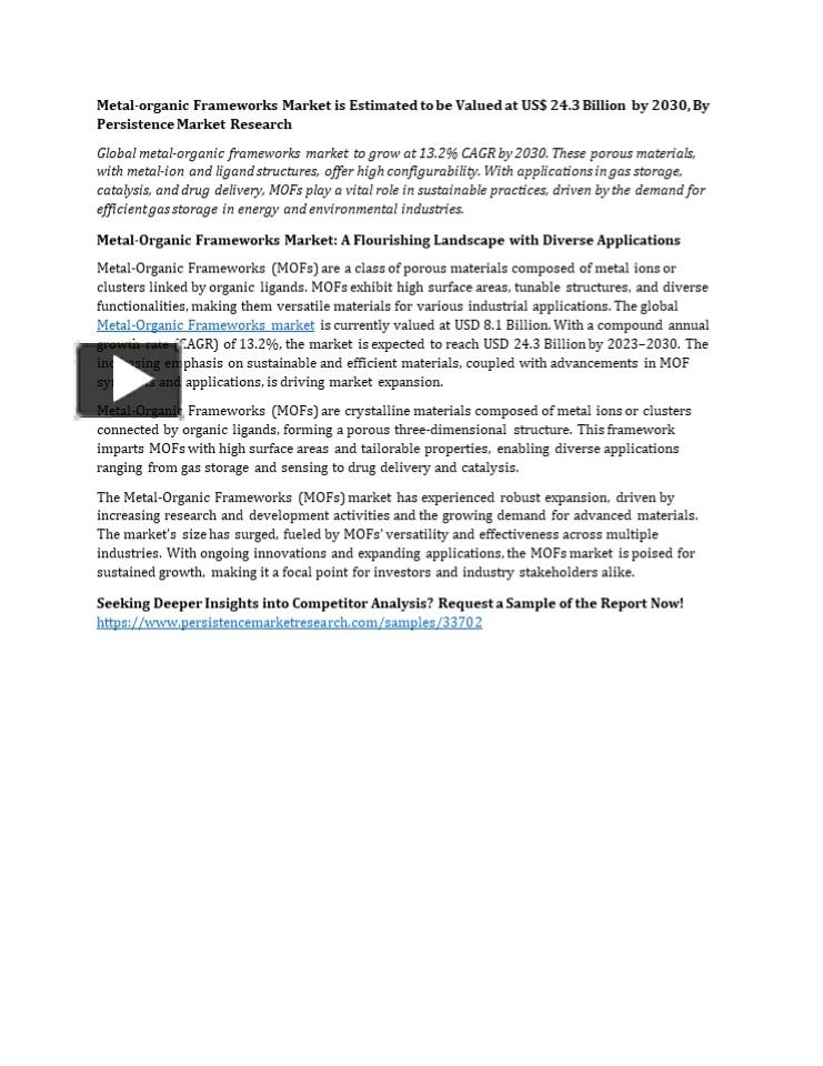 PPT – Metal-organic Frameworks Market Market Segmentation and Targeted Marketing Strategies ...