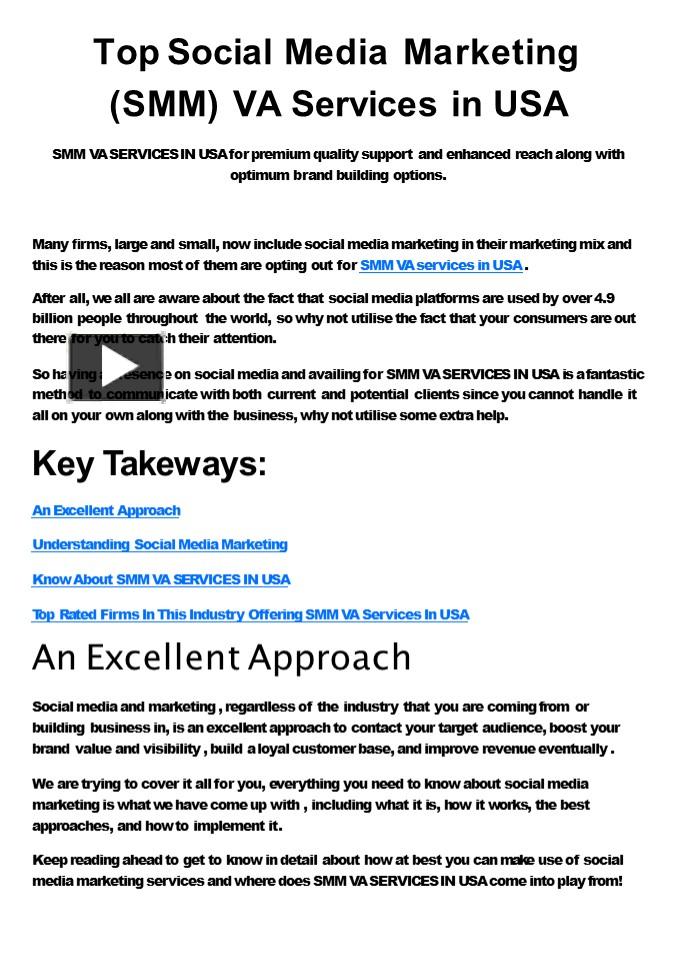 PPT – Top Social Media Marketing (SMM) VA Services in USA PowerPoint presentation | free to ...