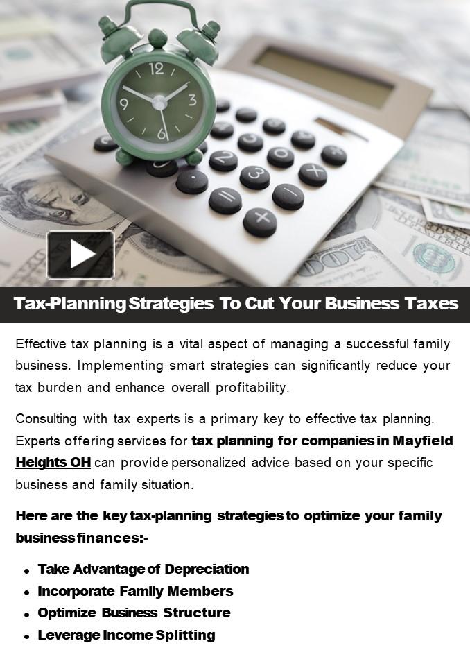 PPT – Tax-Planning Strategies To Cut Your Business Taxes PowerPoint presentation | free to ...