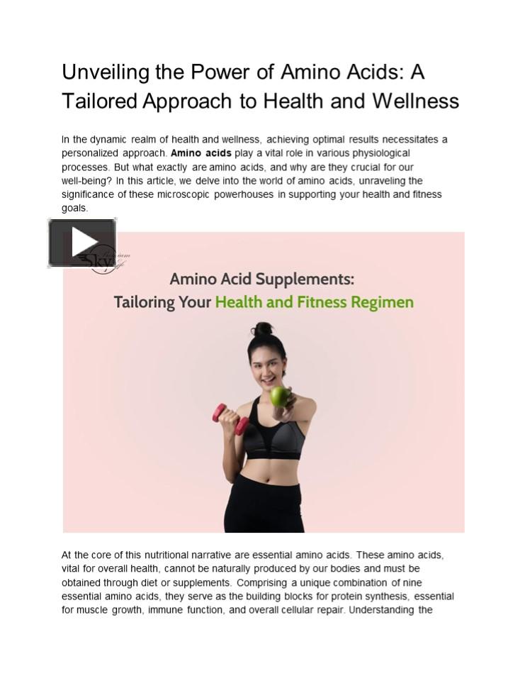 PPT – Unveiling the Power of Amino Acids: A Tailored Approach to Health and Wellness PowerPoint ...