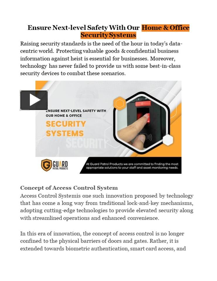 Ensure Next-level Safety With Our Home & Office Security Systems presentation | free to download