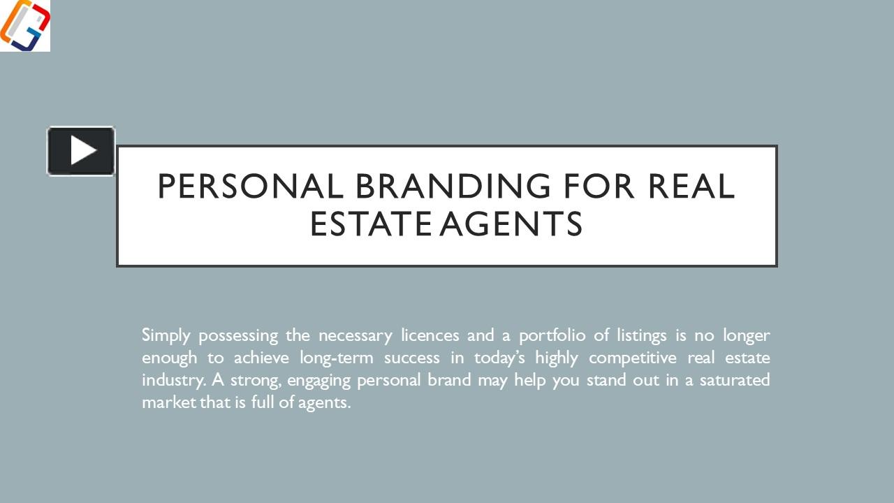 PPT-Personal Branding for Real Estate Agents presentation | free to download