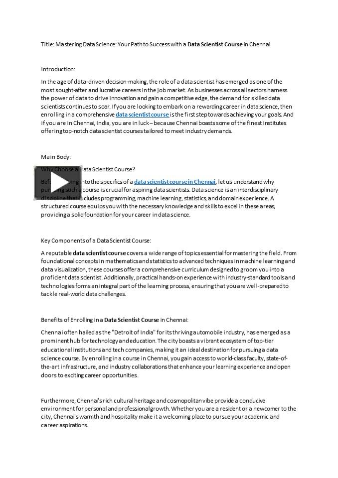 Ppt Excelr Data Science Data Analyst Business Analyst Course