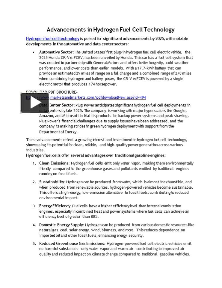 PPT – Advancements in Hydrogen Fuel Cell Technology PowerPoint ...