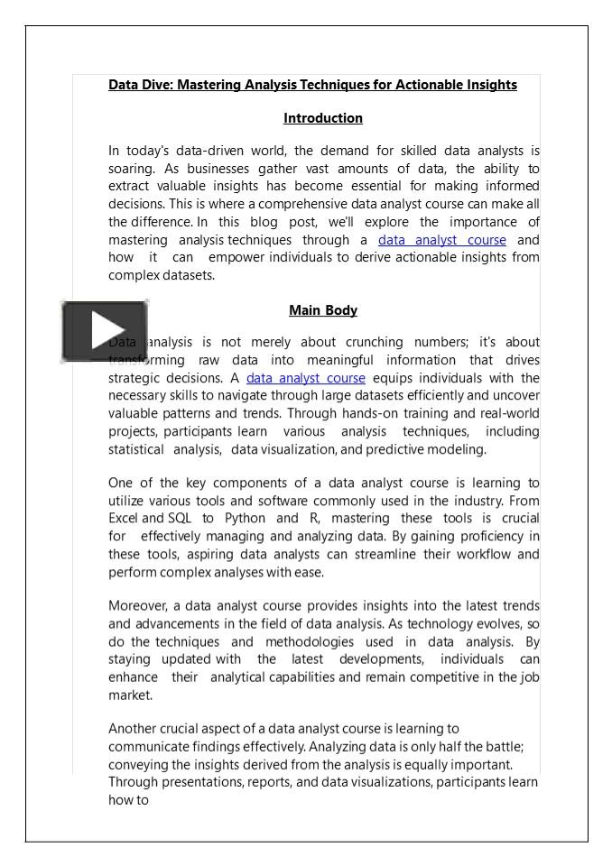 Ppt Data Dive Mastering Analysis Techniques For Actionable Insights