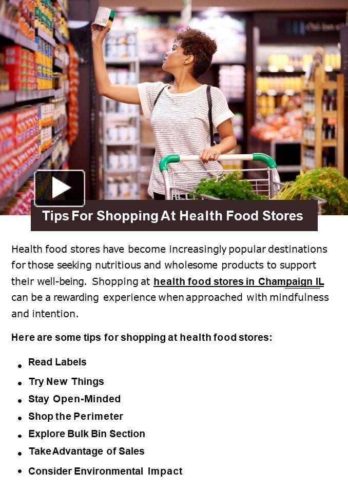 PPT – Tips For Shopping At Health Food Stores PowerPoint presentation ...