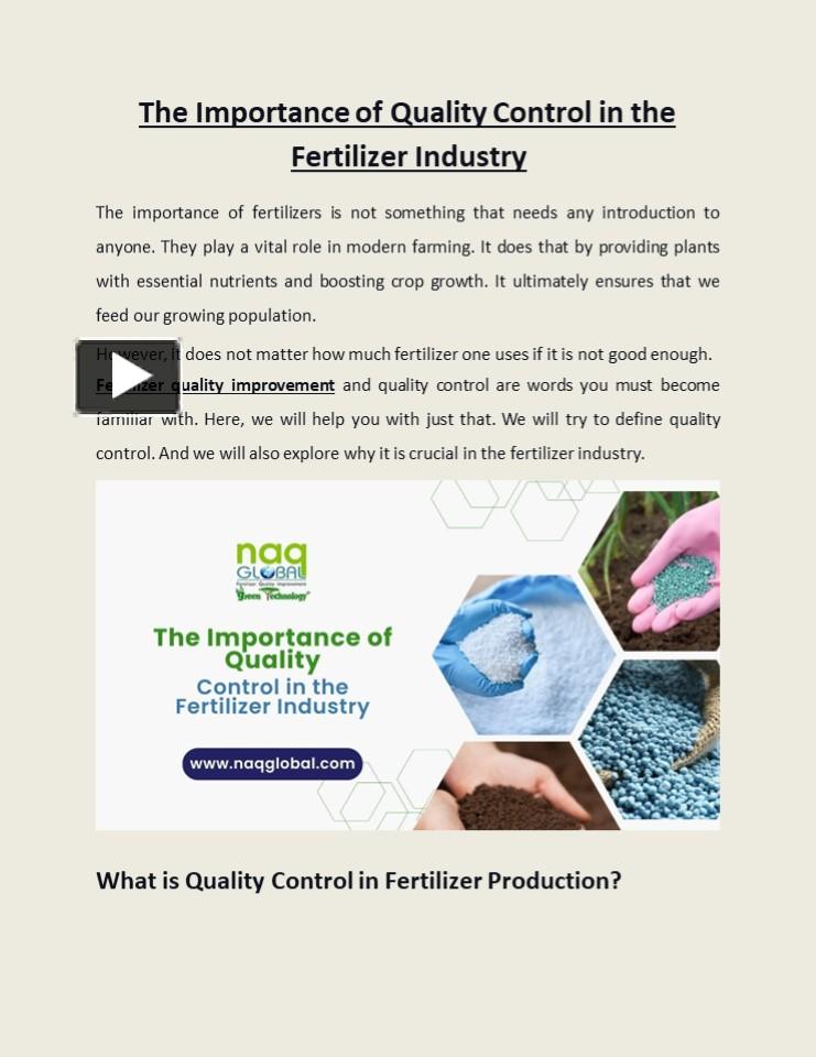 The Importance of Quality Control in the Fertilizer Industry ...