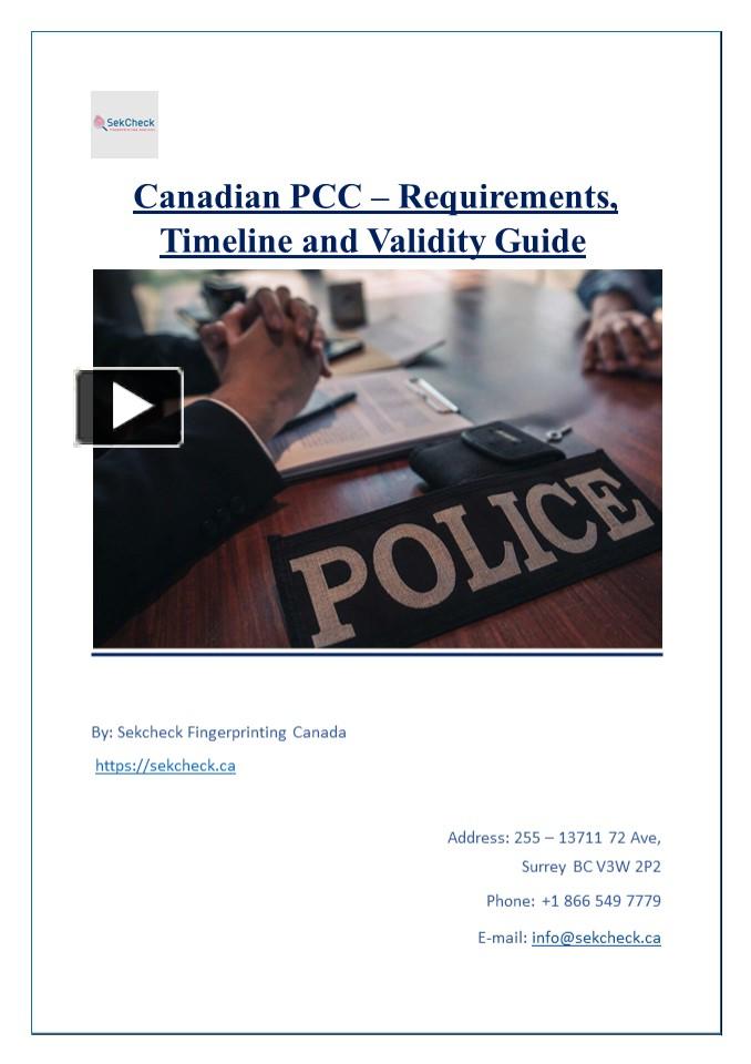 PPT – Canadian PCC – Requirements, Timeline and Validity Guide PowerPoint presentation | free to ...