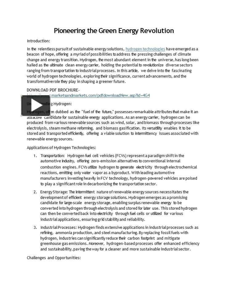 PPT – Pioneering the Green Energy Revolution PowerPoint presentation ...