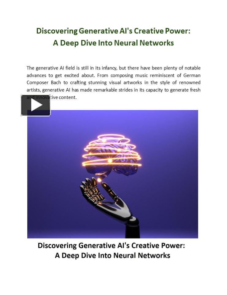 PPT – Discovering Generative AI's Creative Power: A Deep Dive Into Neural Networks PowerPoint ...