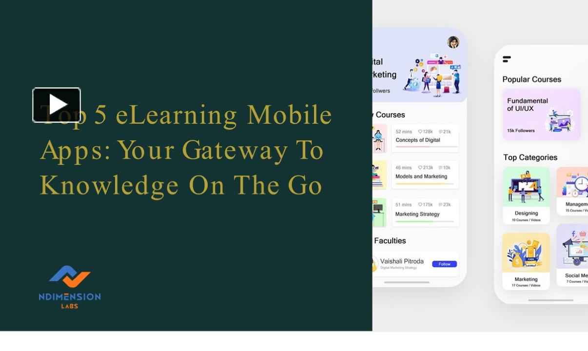 Top 5 ELearning Mobile Apps: Your Gateway To Knowledge On The Go presentation | free to download