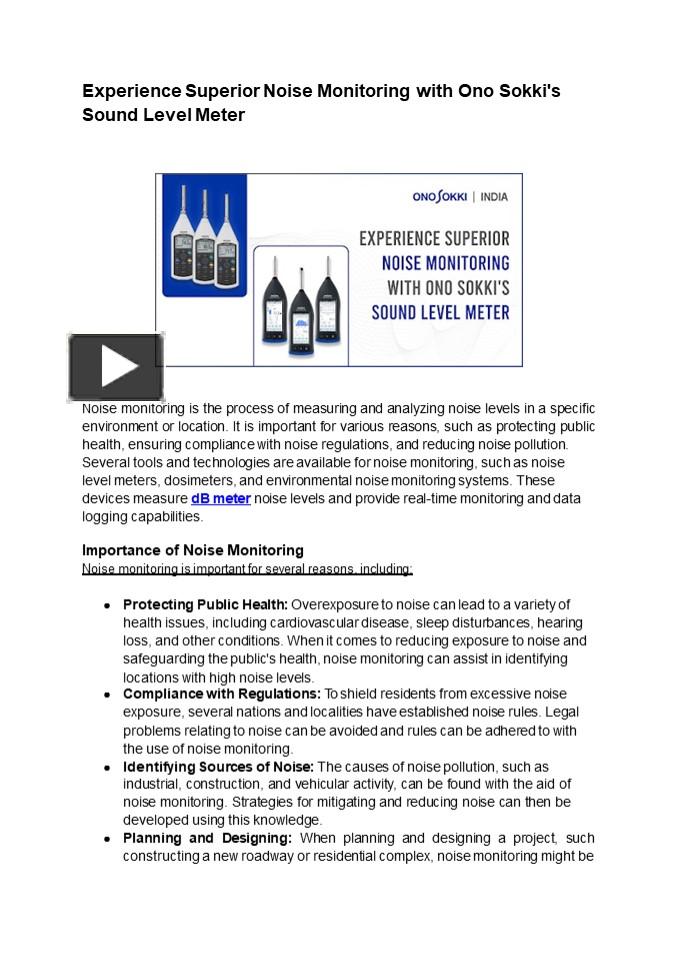 PPT – Noise Level Meter | dB Meter PowerPoint presentation | free to download - id: 98cab8-NGVhM