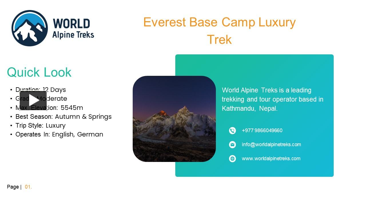 PPT – Everest Base Camp Luxury Trek | World Alpine Treks PowerPoint presentation | free to ...