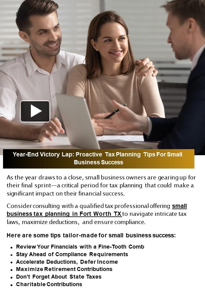 PPT – Year-End Victory Lap: Proactive Tax Planning Tips For Small Business Success PowerPoint ...