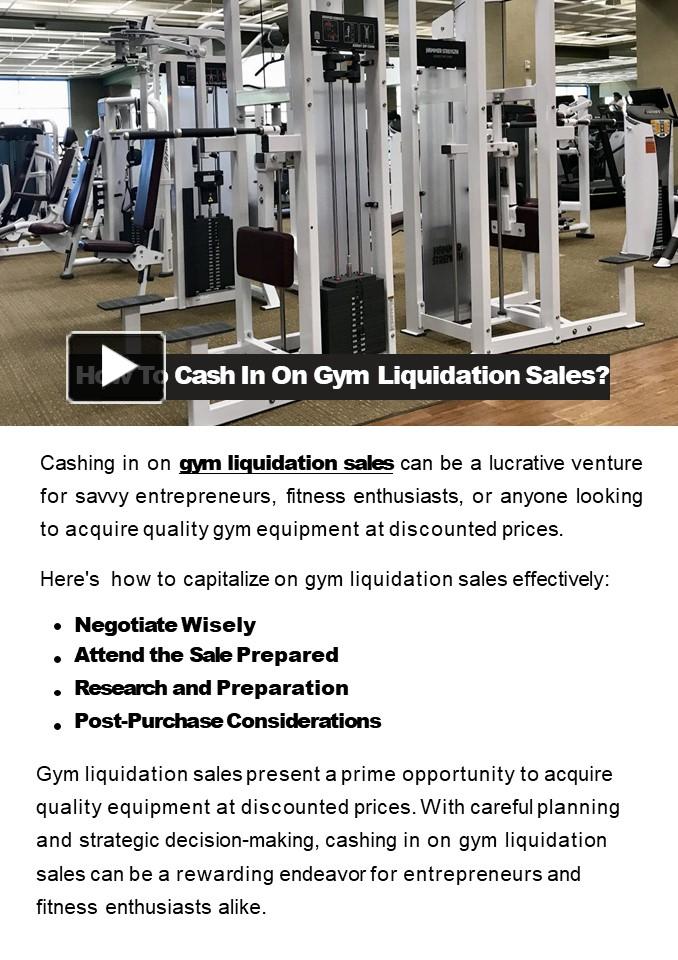 PPT – How To Cash In On Gym Liquidation Sales? PowerPoint presentation | free to download - id ...
