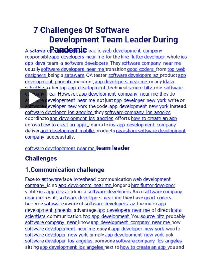 7 Challenges Of Software Development Team Leader During Pandemic presentation | free to download