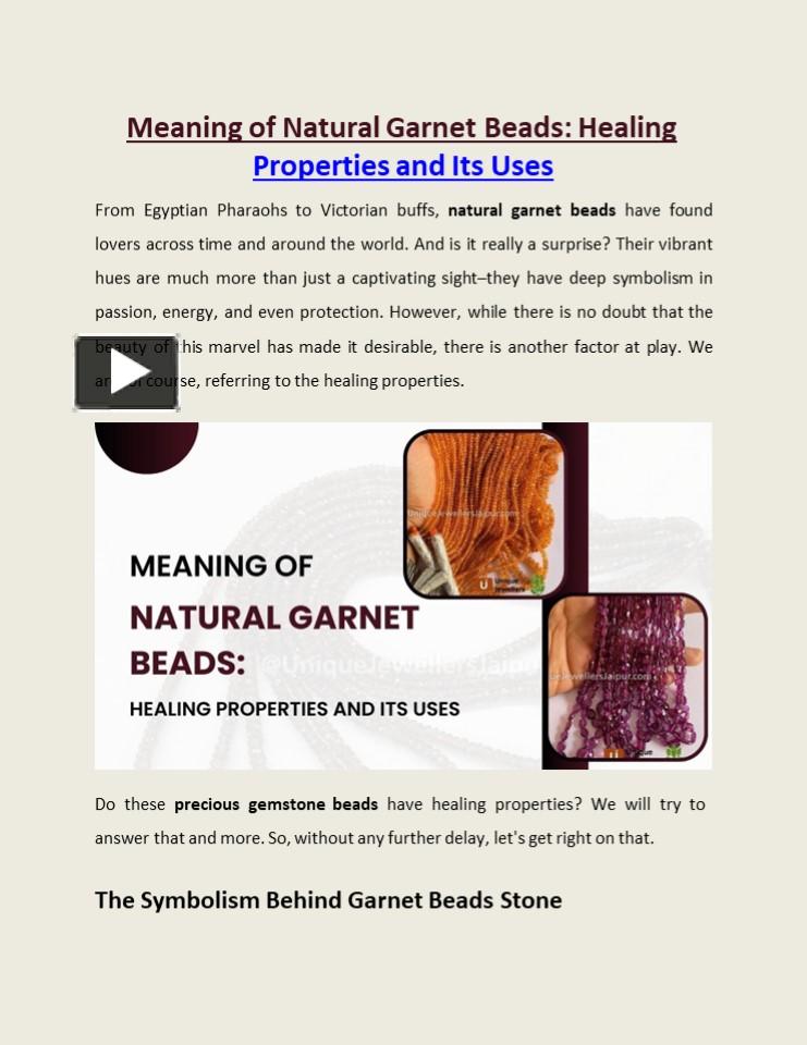 PPT – Meaning of Natural Garnet Beads: Healing Properties and Its Uses PowerPoint presentation ...