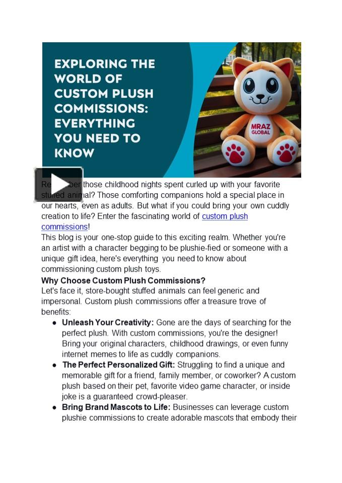 PPT – Exploring the World of Custom Plush Commissions: Everything You Need to Know PowerPoint ...