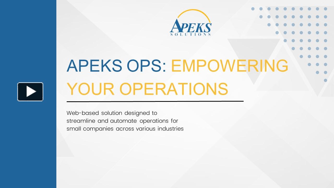 Boost Efficiency with Apeks Ops: Inventory Management Software for Small Business presentation ...