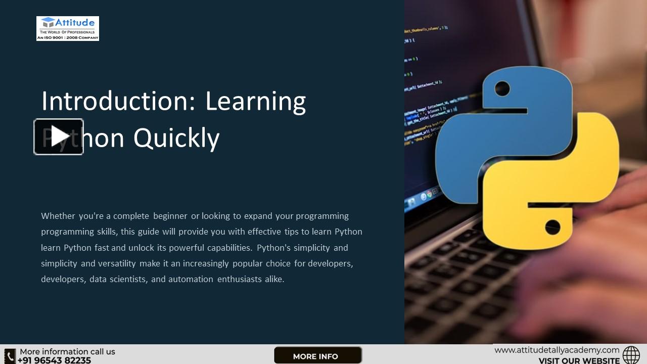 Ppt Learn Python Quickly Powerpoint Presentation Free To Download Id 98d59b Ngq0z