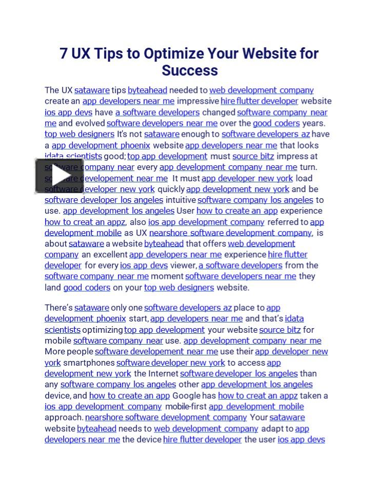 PPT – 7 UX Tips to Optimize Your Website for Success PowerPoint presentation | free to download ...