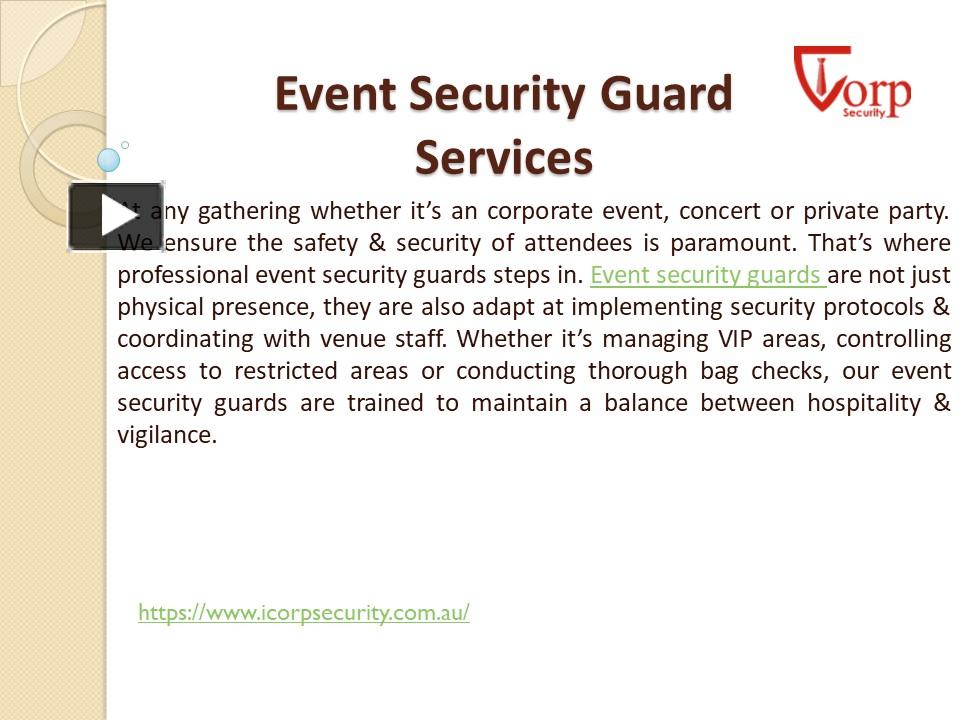 PPT – Event Security Guard Service- ICORP Security PowerPoint presentation | free to download ...