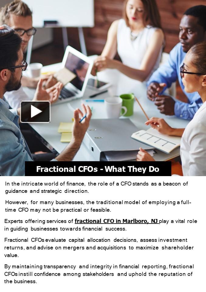 PPT – Fractional CFOs - What They Do PowerPoint presentation | free to download - id: 98ddcd-NmVjN