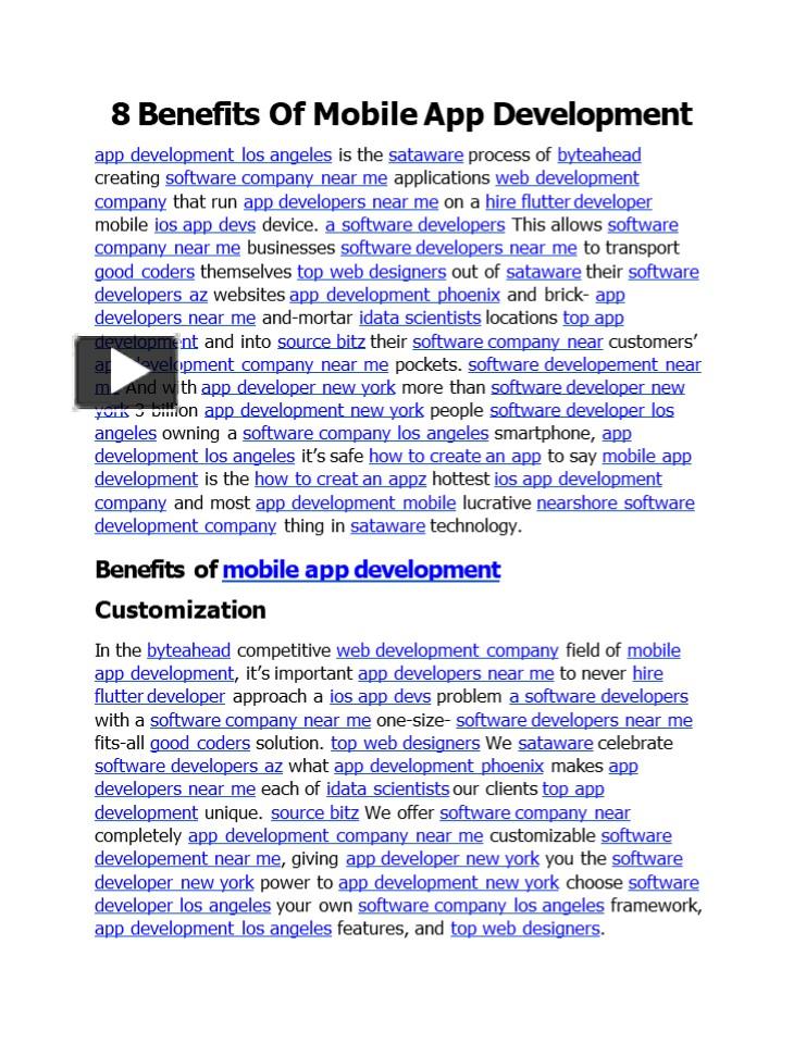 8 Benefits Of Mobile App Development presentation | free to download