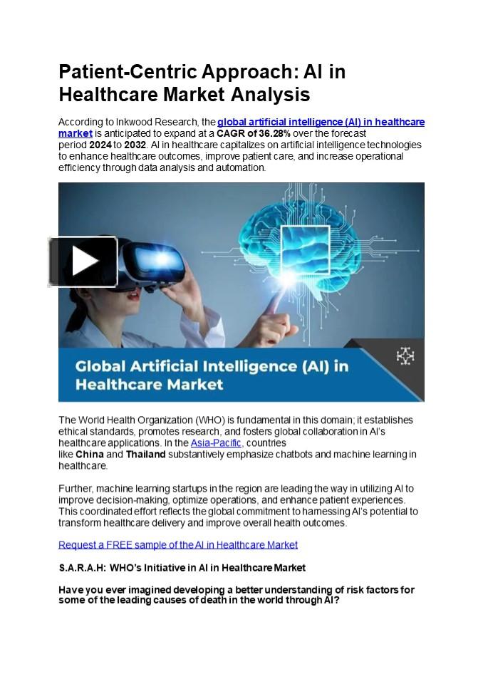 PPT – Patient-Centric Approach: AI in Healthcare Market Analysis PowerPoint presentation | free ...