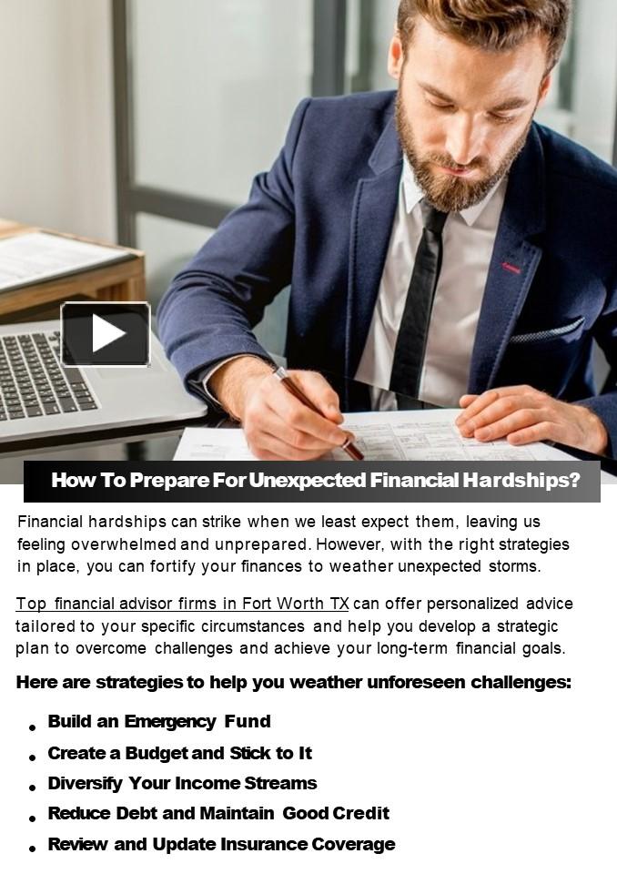 How To Prepare For Unexpected Financial Hardships? presentation | free to download