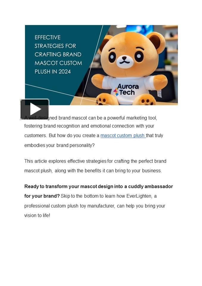 PPT – Effective Strategies for Crafting Brand Mascot Custom Plush in 2024 PowerPoint ...