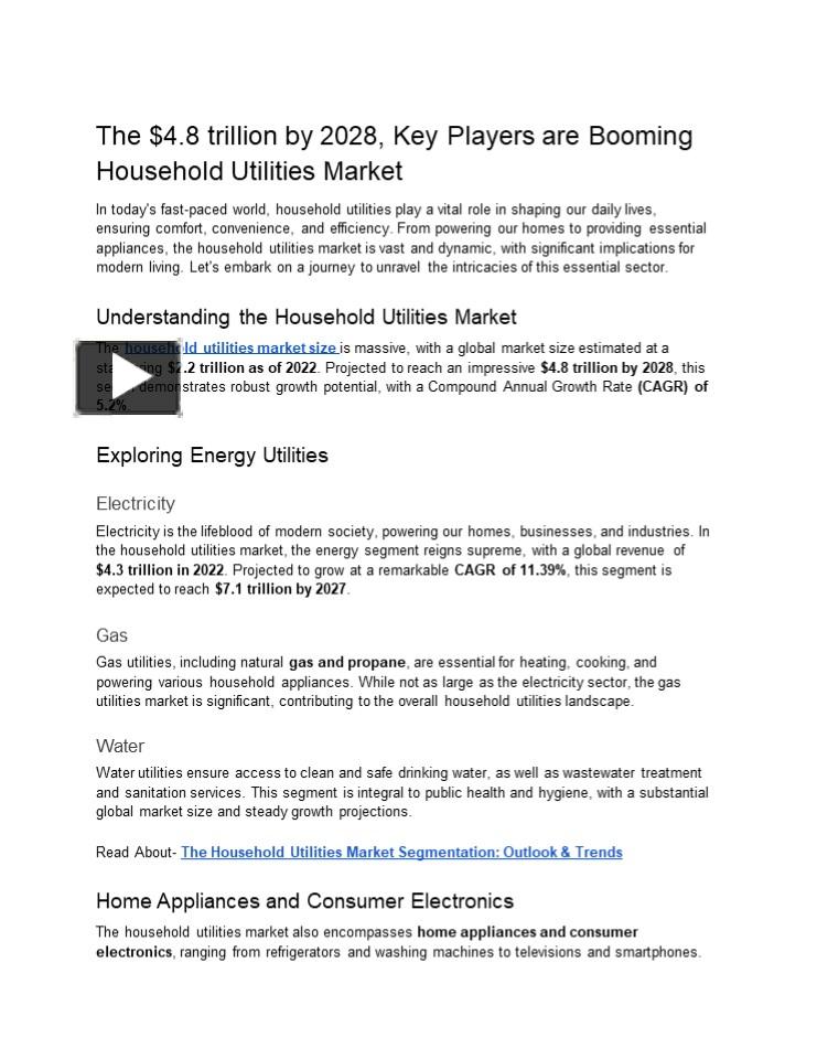 The $4.8 trillion by 2028, Key Players are Booming Household Utilities Market presentation ...