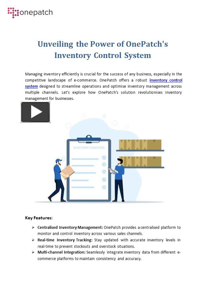 PPT – Unveiling the Power of OnePatch's Inventory Control System PowerPoint presentation | free ...