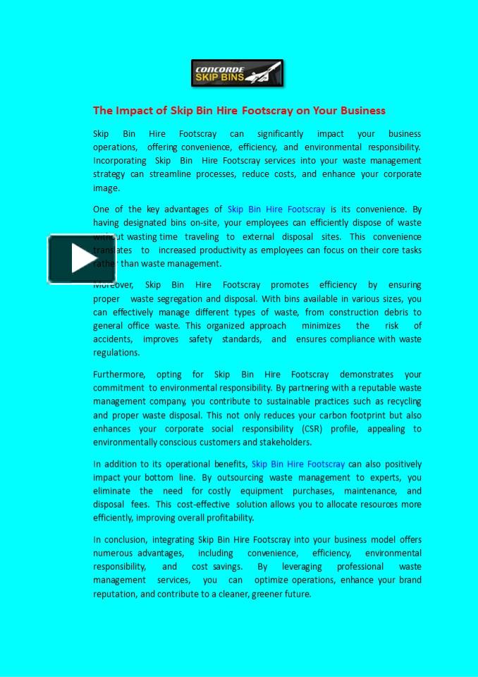 PPT – The Impact of Skip Bin Hire Footscray on Your Business PowerPoint presentation | free to ...