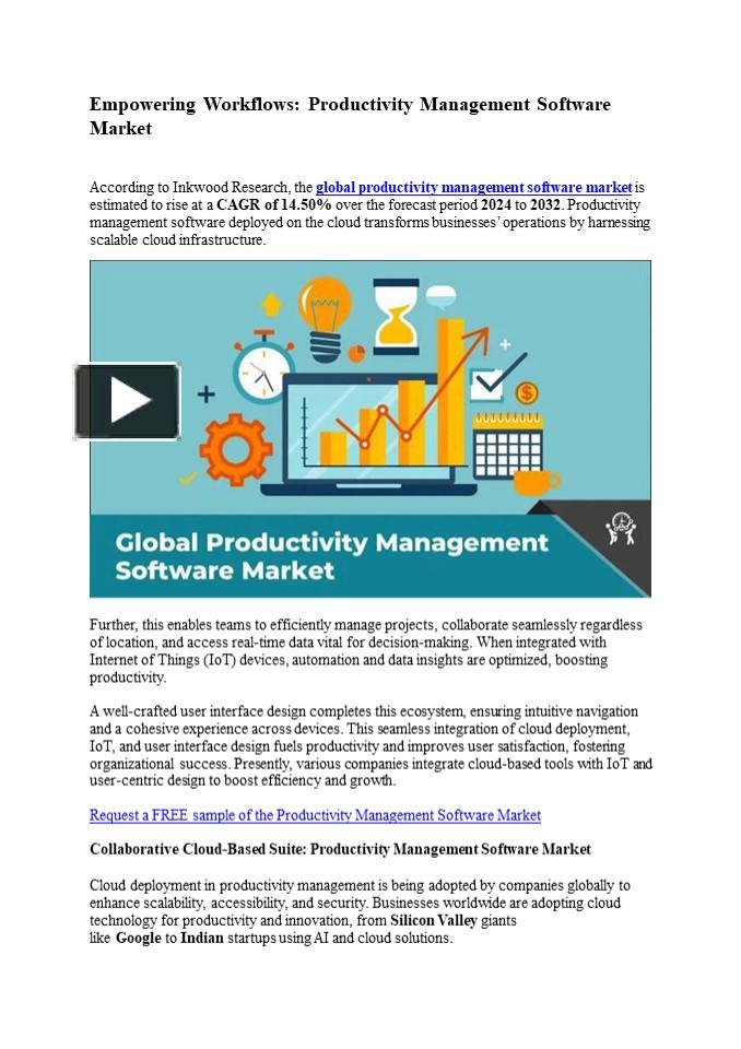Empowering Workflows: Productivity Management Software Market presentation | free to download