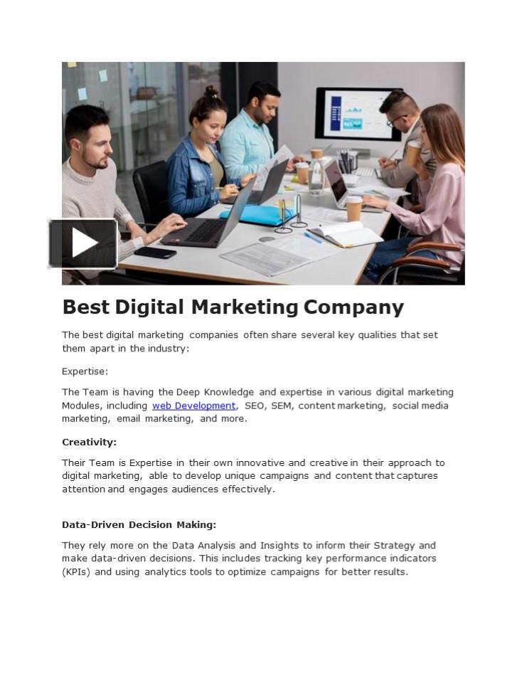 PPT – Best Digital Marketing Company PowerPoint presentation | free to download - id: 98eae4-MTM5M